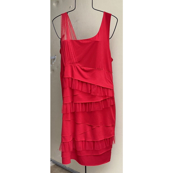 torrid | Dresses | Torrid Red Dress Wlace Ruffled Layers Wtank Straps ...